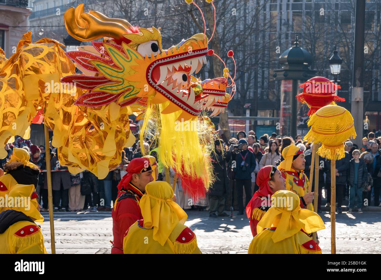 Celebrating Lunar New Year with vibrant dragon dance on Champs-Elysees ...