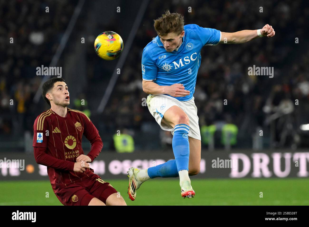 Rome, Italy. 02nd Feb, 2025. Matias Soule of AS Roma and Scott ...