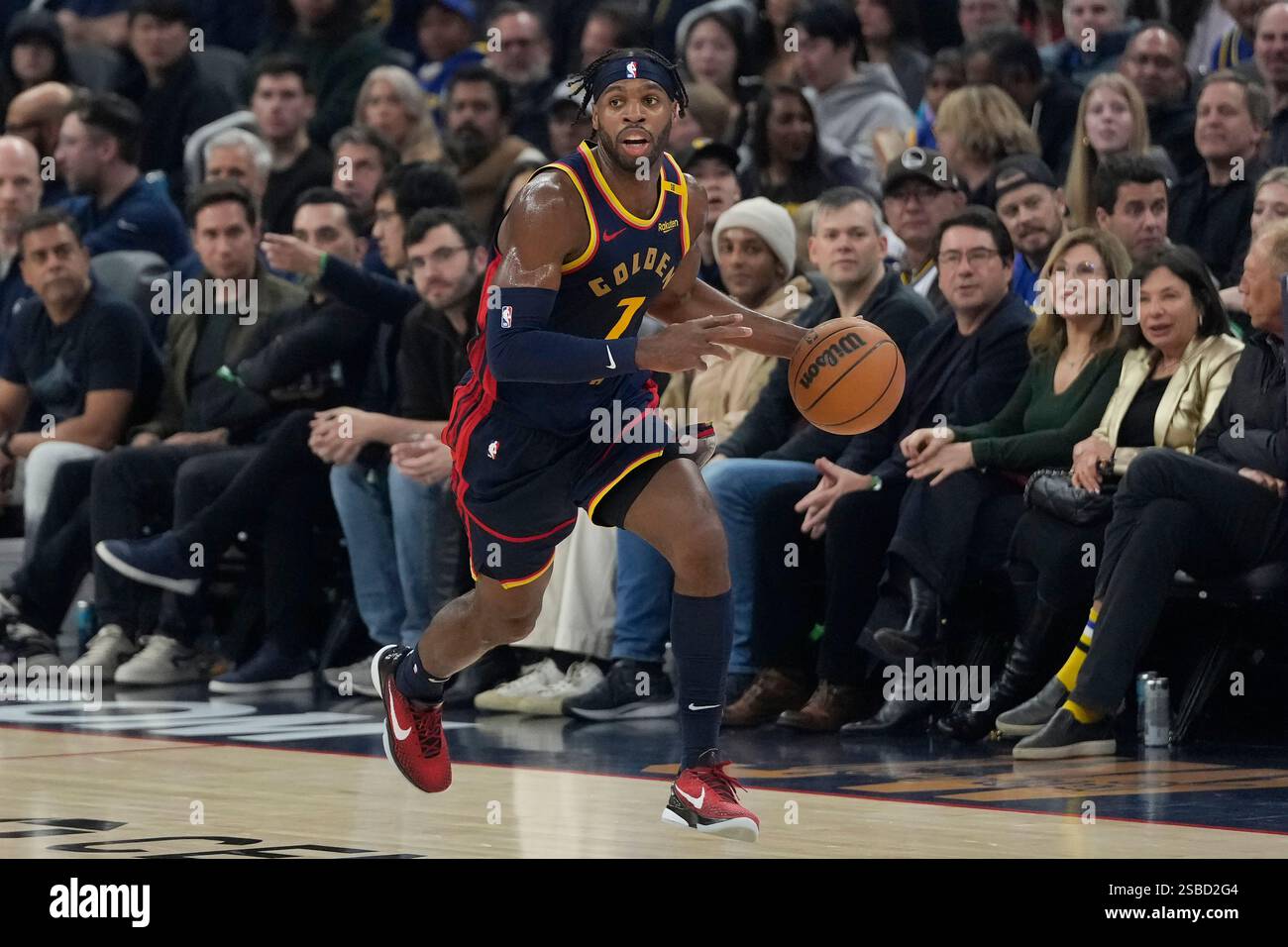 Golden State Warriors guard Buddy Hield (7) during an NBA basketball ...