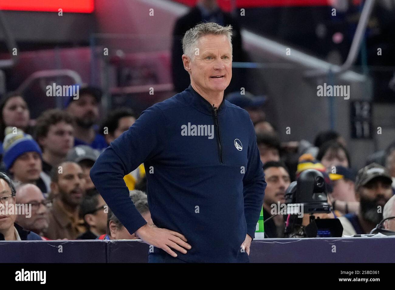 Golden State Warriors head coach Steve Kerr during an NBA basketball game against the Phoenix ...