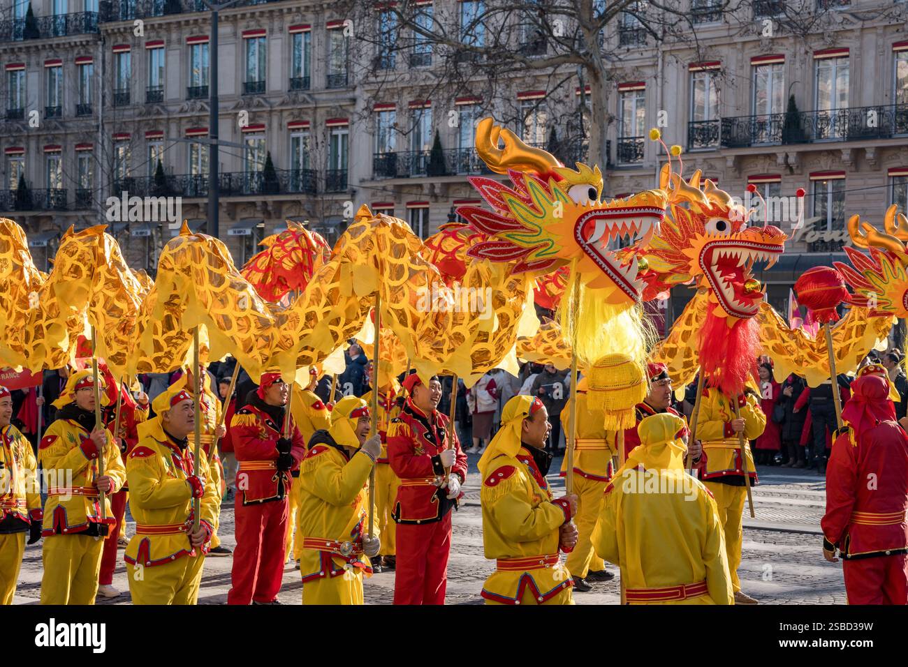 Lunar parade energizes Champs-Elysees in 2025 Stock Photo - Alamy