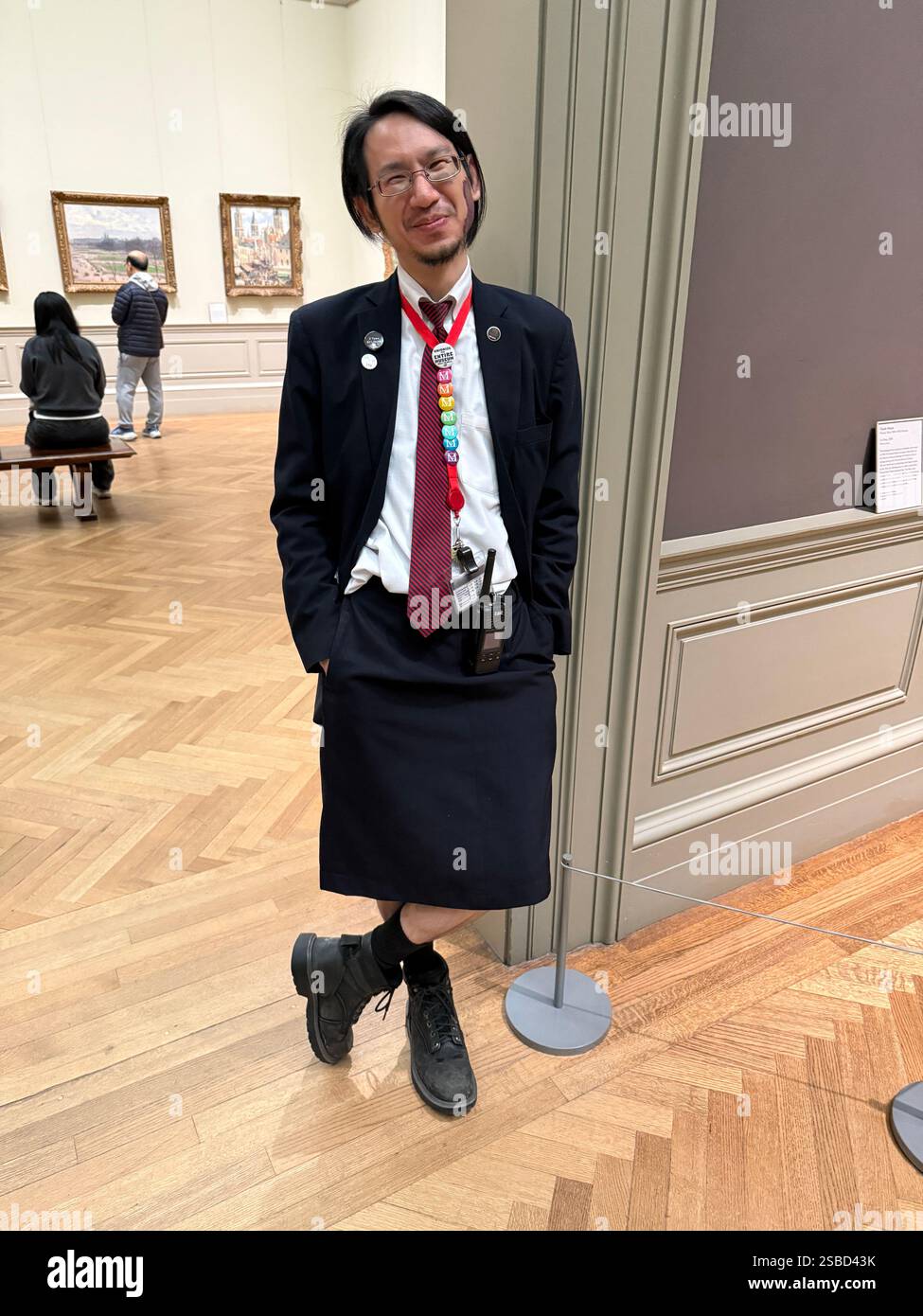 Colorful gallery guard at the Metropolitan Museum of Art in New York ...