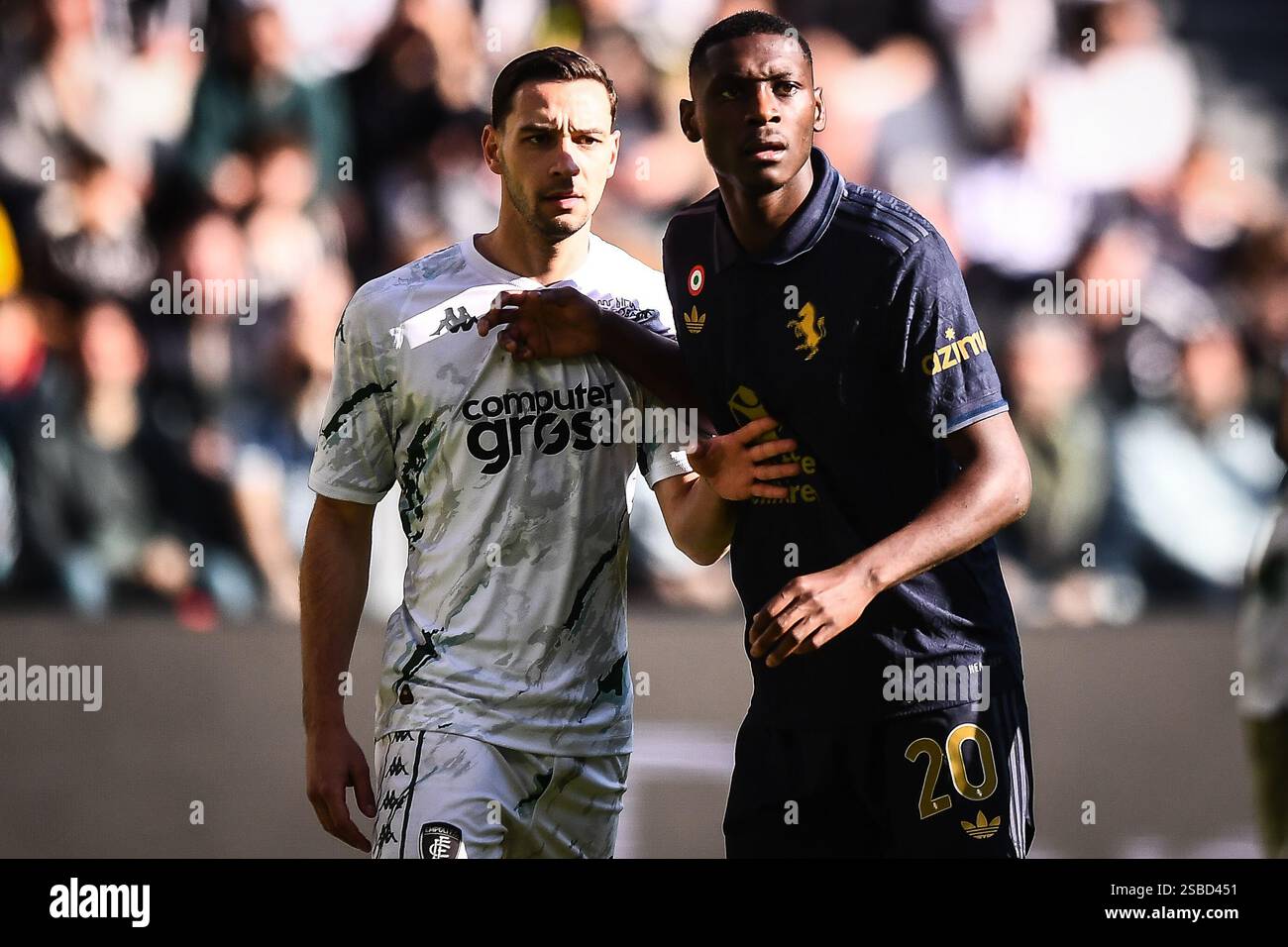 Mattia DE SCIGLIO of Empoli and Randal KOLO MUANI of Juventus during ...