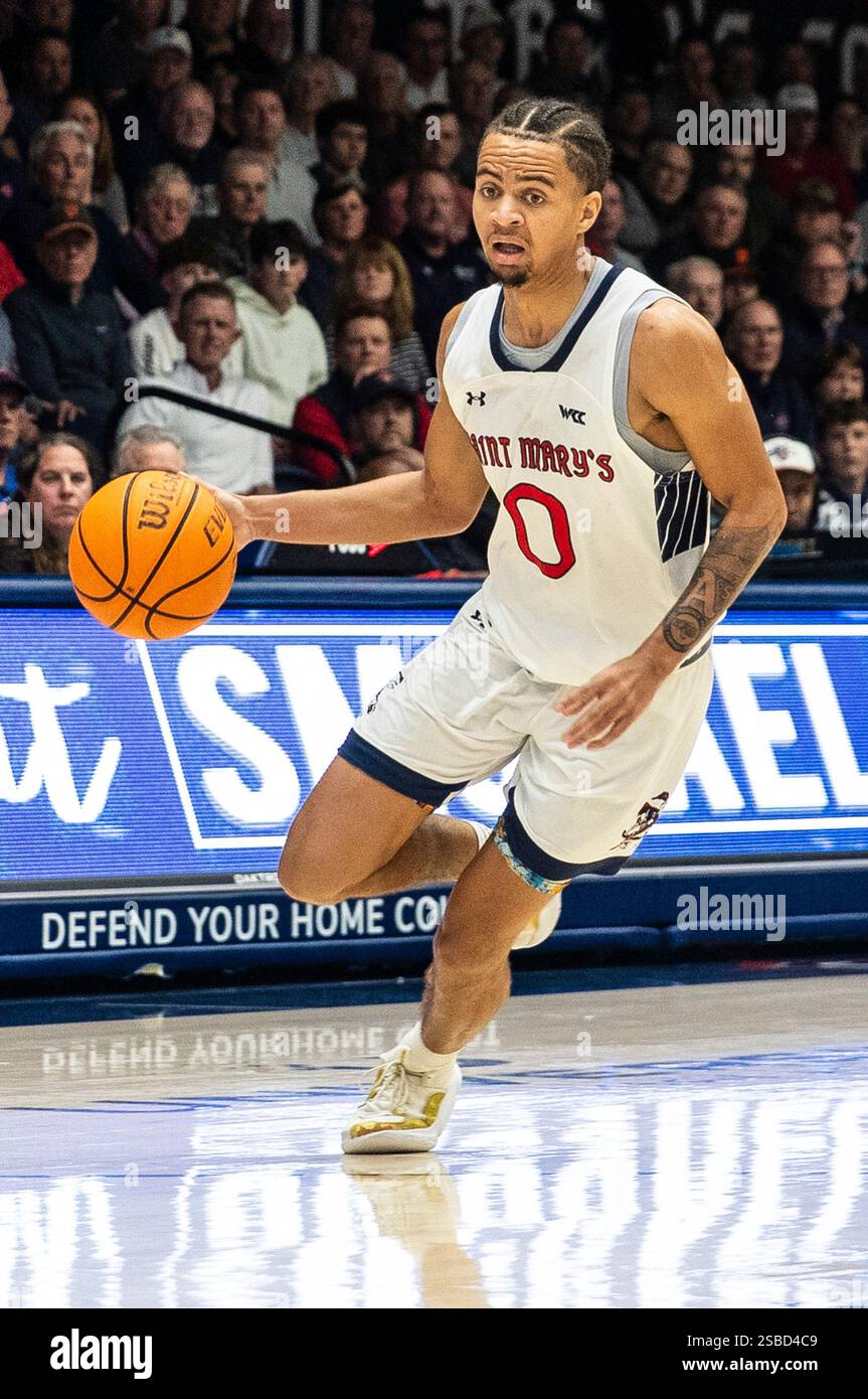 February 01 2025 Moraga, CA U.S.A. Saint Marys guard Mikey Lewis (0 ...