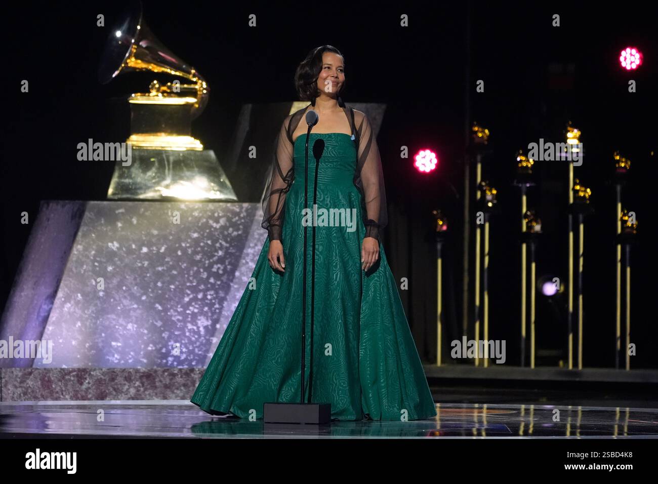 Rhiannon Giddens speaks during the 67th annual Grammy Awards on Sunday ...