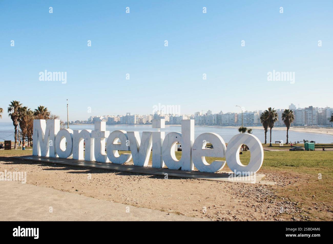 Montevideo sign by the sea Stock Photo - Alamy