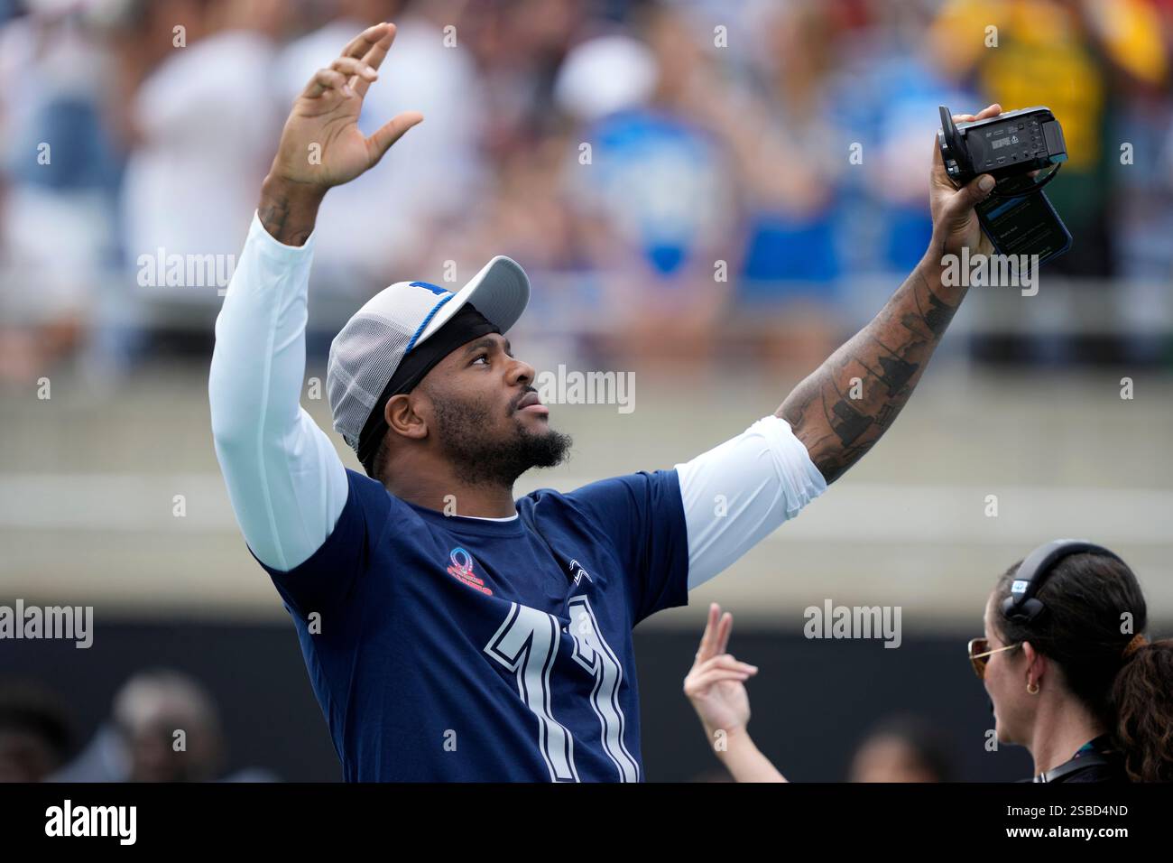 NFC defensive end Micah Parsons (11), of the Dallas Cowboys, takes a ...