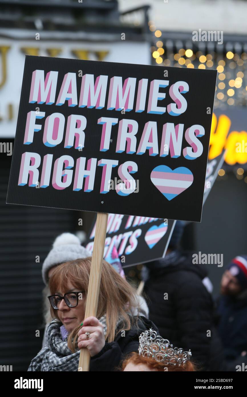 Dublin, Ireland - 02nd February 2025 - People hold up transgender ...