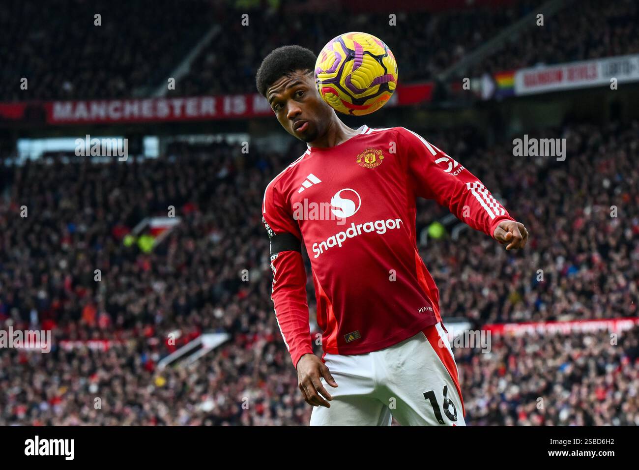 Amad Diallo of Manchester United in action with the ball during the ...
