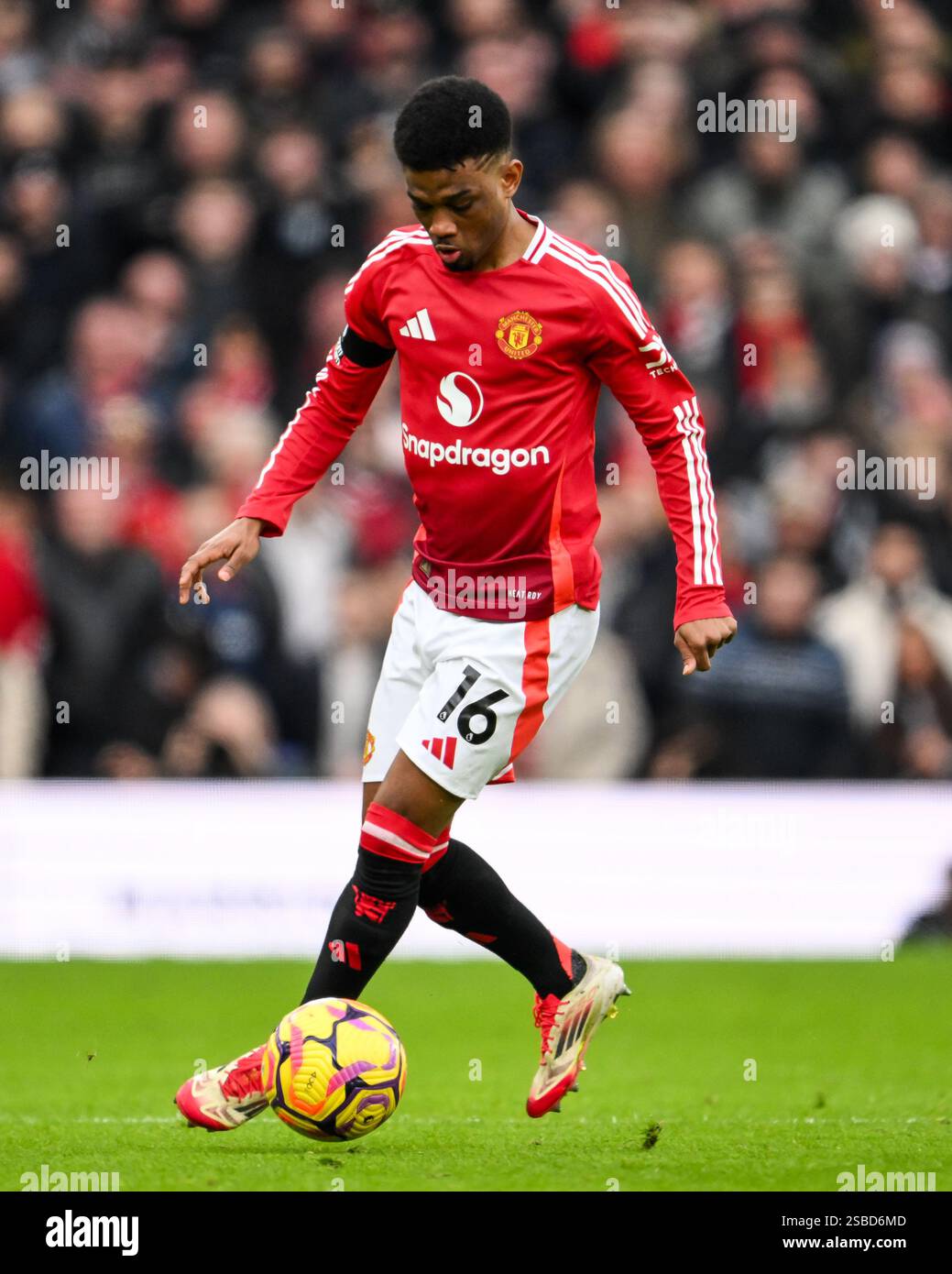 Amad Diallo of Manchester United controls the ball during the Premier ...