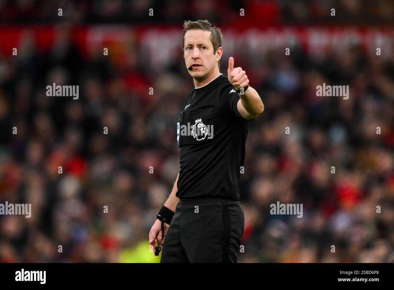 Referee John Brooks give the thumbs up during the Premier League match ...
