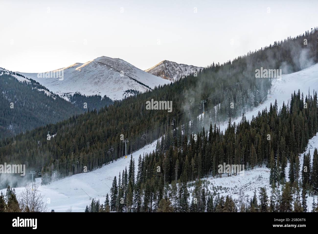 Frisco, Colorado Western Slope sunrise on snow capped rocky mountains ...