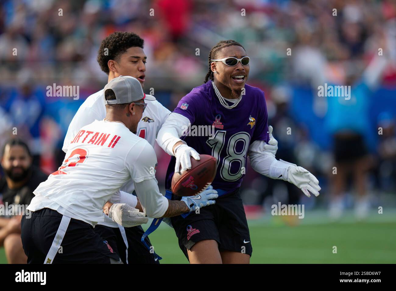 NFC wide receiver Justin Jefferson (18), of the Minnesota Vikings ...