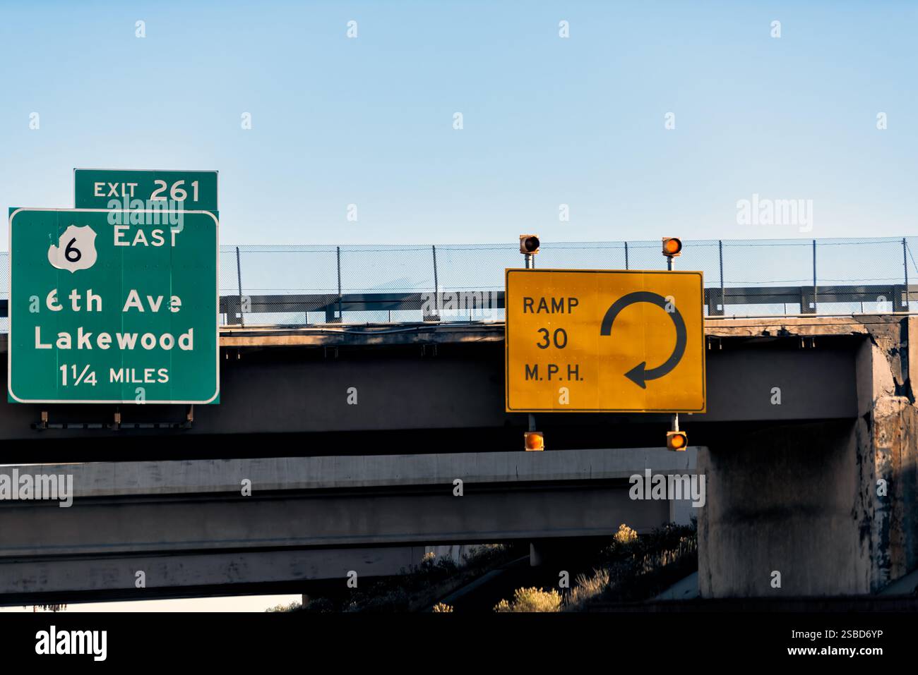 Golden, Colorado Rocky mountains on Interstate 70 highway road to ...