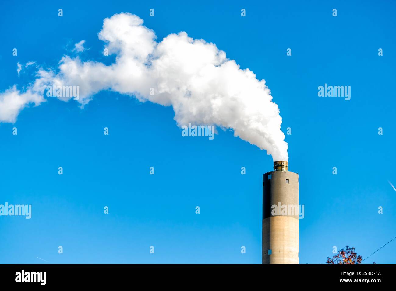 Springfield, Illinois industrial factory smoke from power plant with ...
