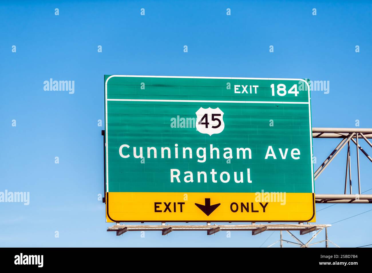 Urbana, Illinois highway interstate road with sign text for Cunningham ...