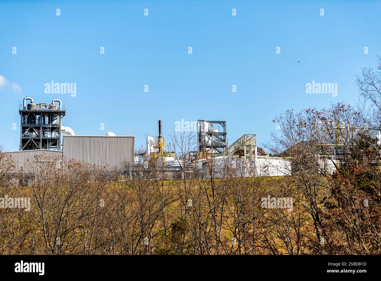 Water waste treatment facility plant factory, industrial complex in ...