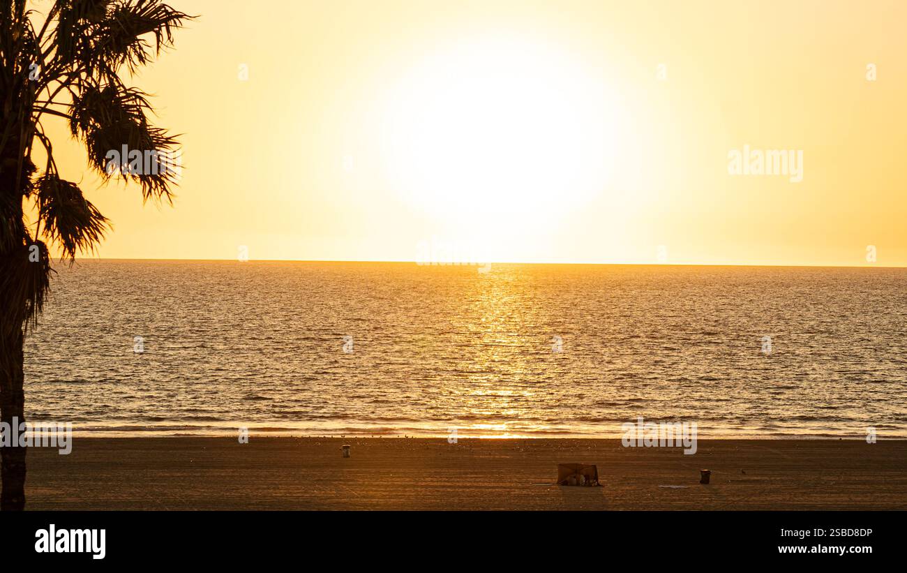 Captivating view sunset casting golden hi-res stock photography and ...