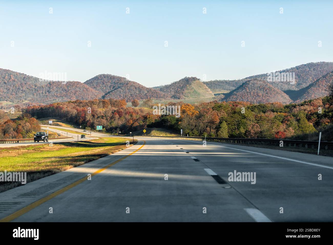 West Virginia Canaan valley scenic US-48 highway road in autumn fall ...