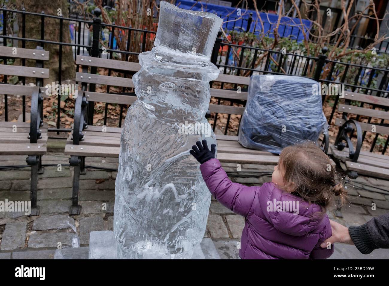 New York, New York, USA. 2nd Feb, 2025. Under cloudy skies John the ice ...