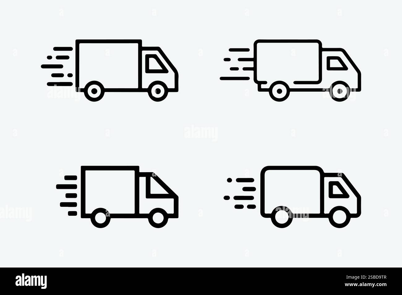 Delivery truck line art vector icon set Stock Vector Image & Art - Alamy