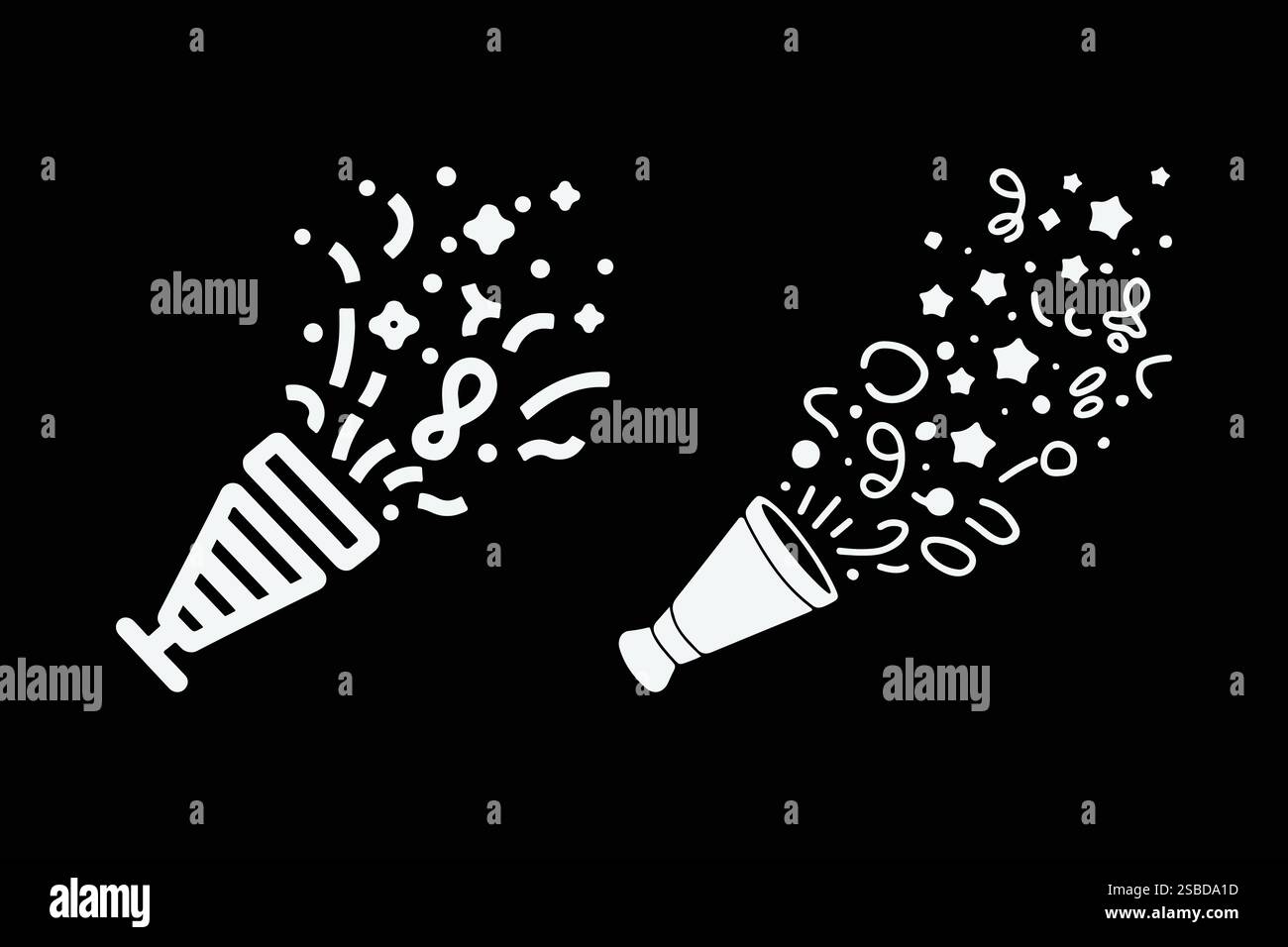 Party Popper Vector Icon, confetti icon and Festive Surprise Cracker ...