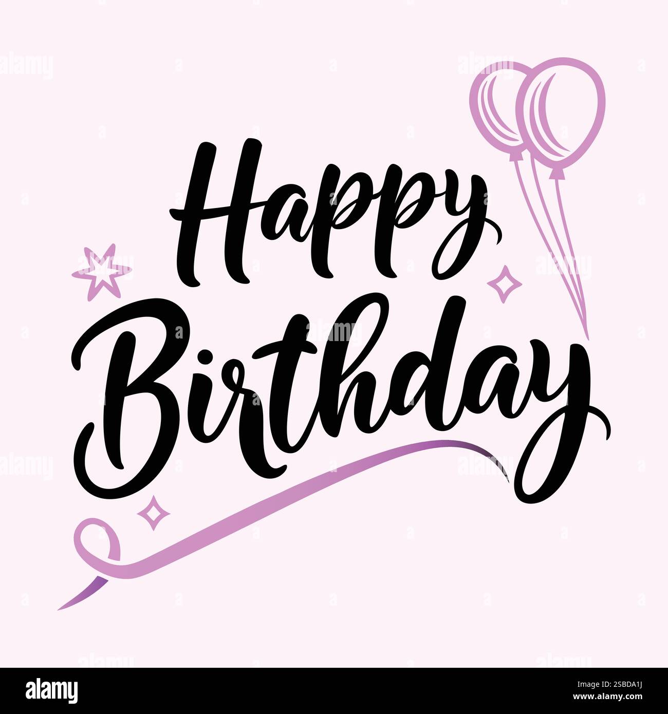 Happy birthday text typography particles hi-res stock photography and ...