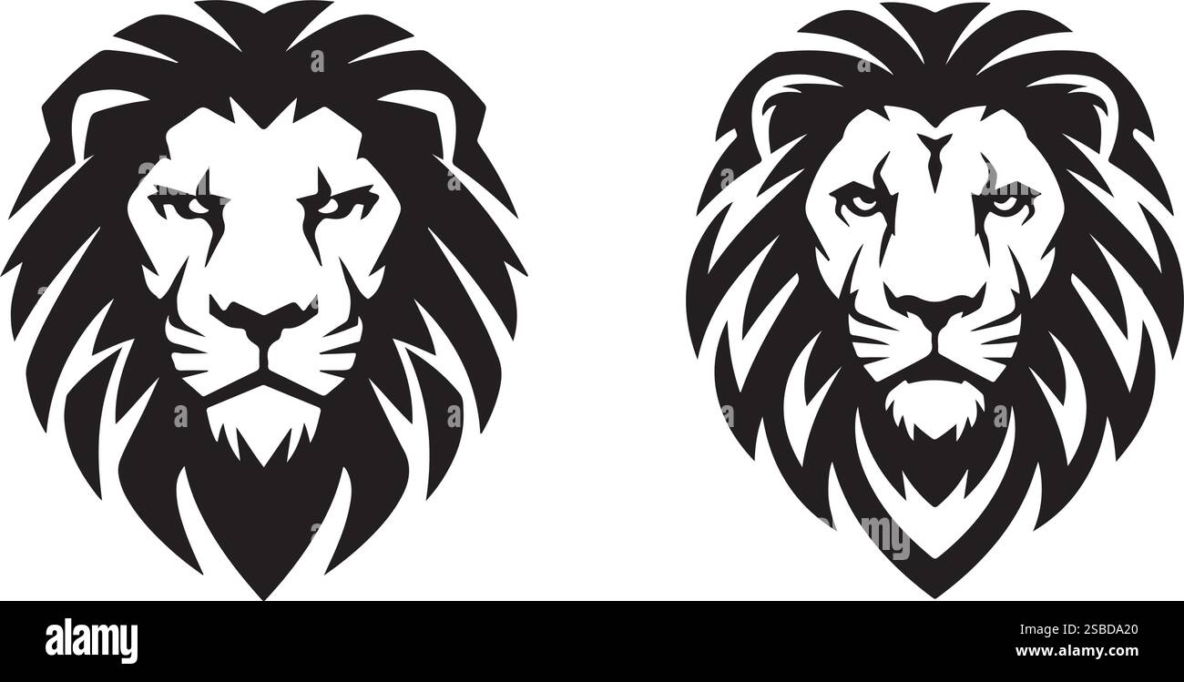 Angry Lion Head Icon Vector Illustration Silhouette Stock Vector Image ...