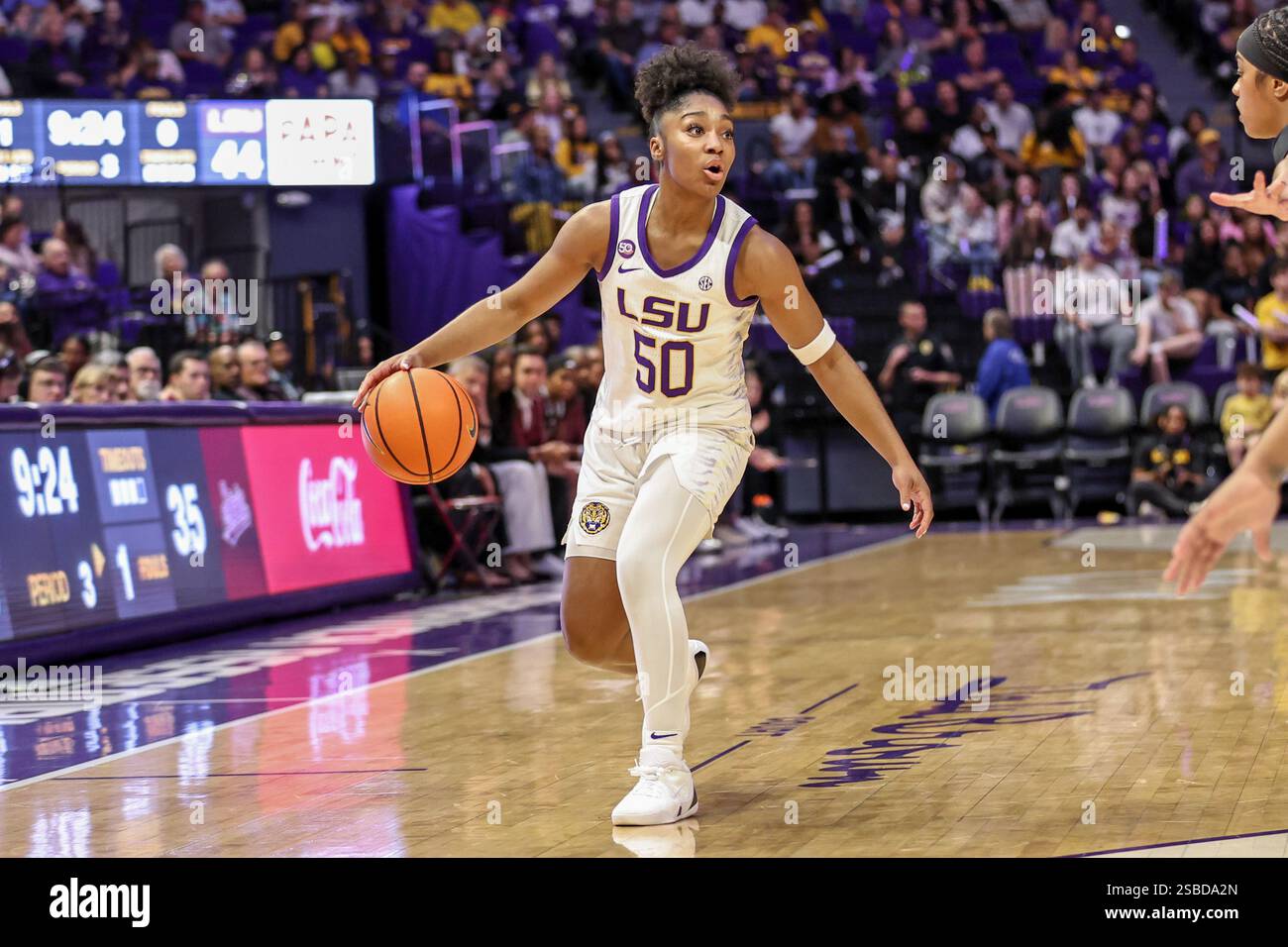 February 2, 2025: LSU's Shayeann Day-Wilson (50) brings the ball up the ...