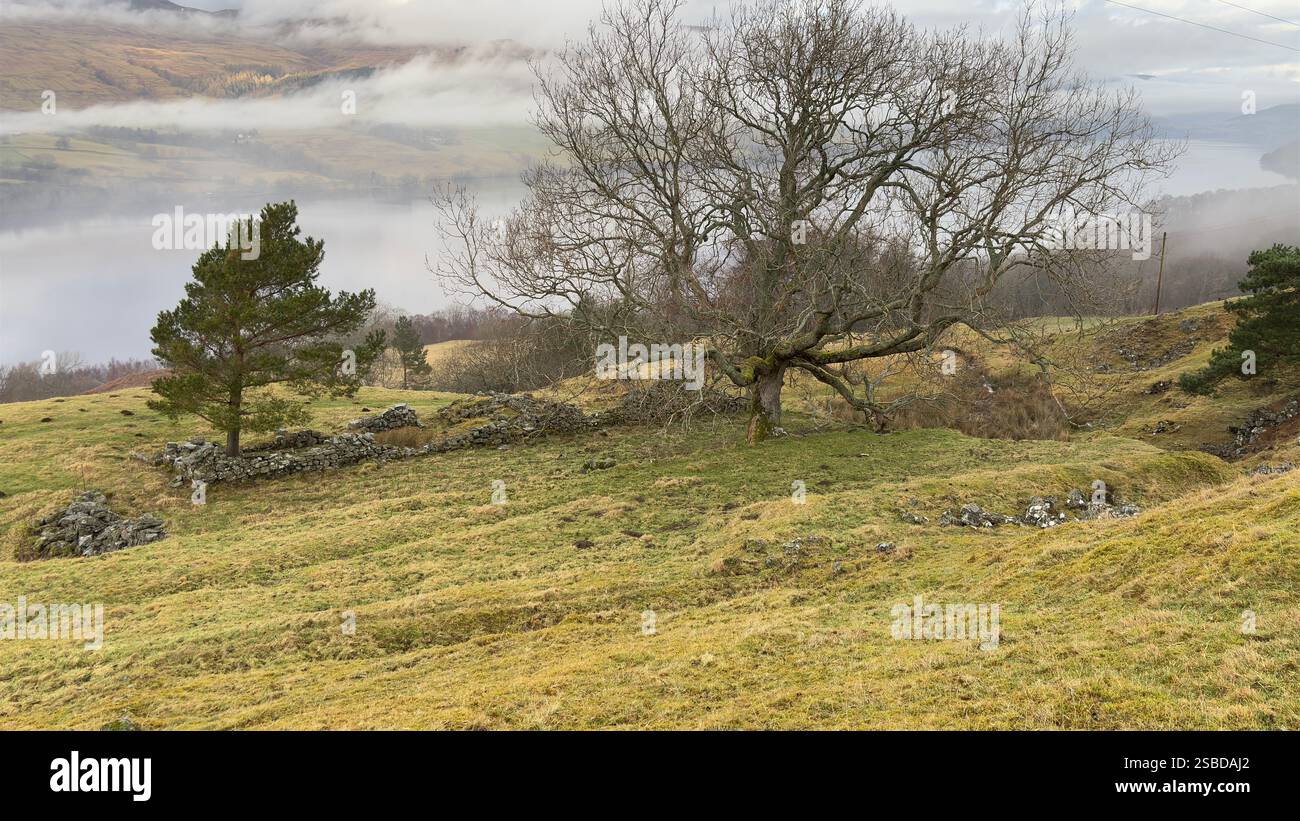 Loch Tay at Kenmore. Tayouth. Landscape view of Loch and hills in the ...