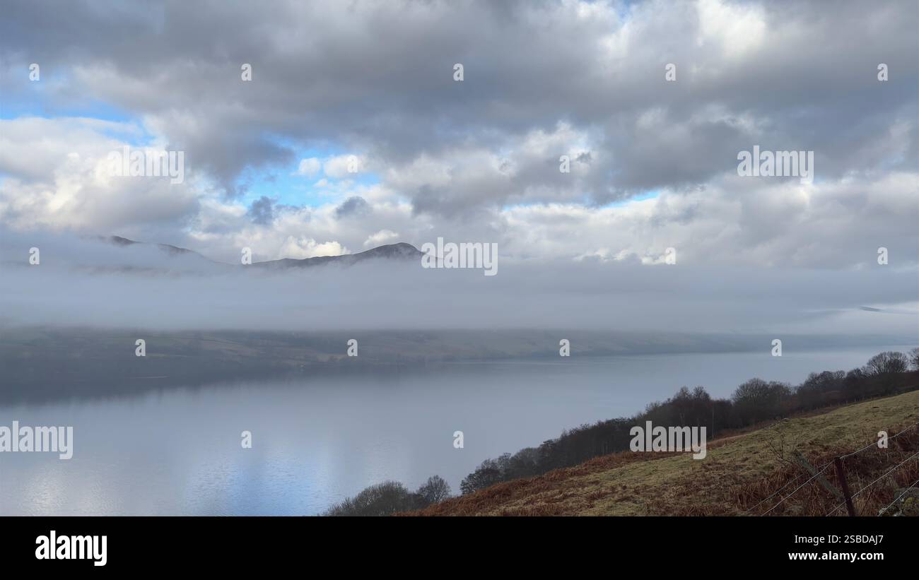 Loch Tay at Kenmore. Tayouth. Landscape view of Loch and hills in the ...