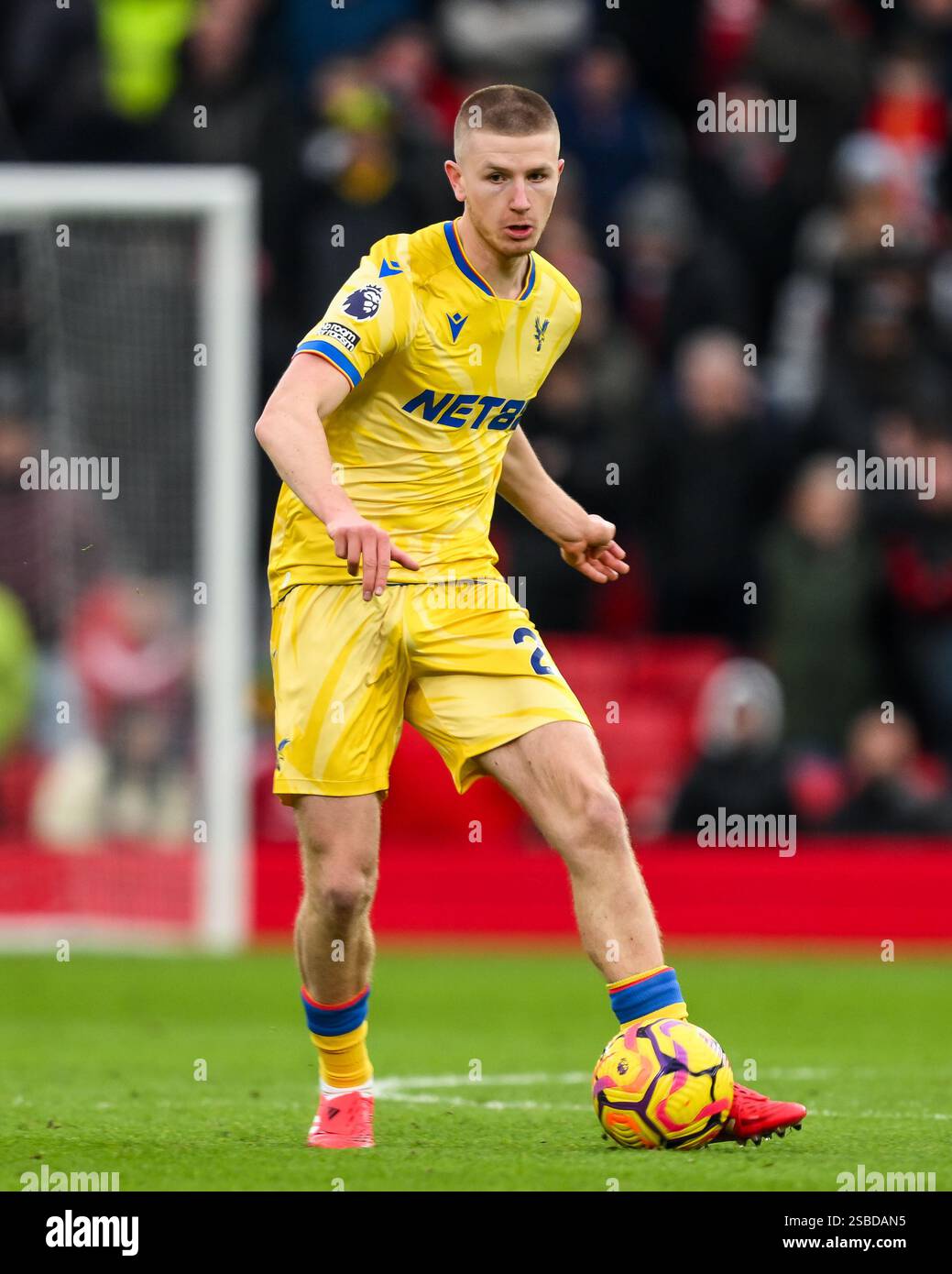 Adam Wharton of Crystal Palace makes a break with the ball during the ...
