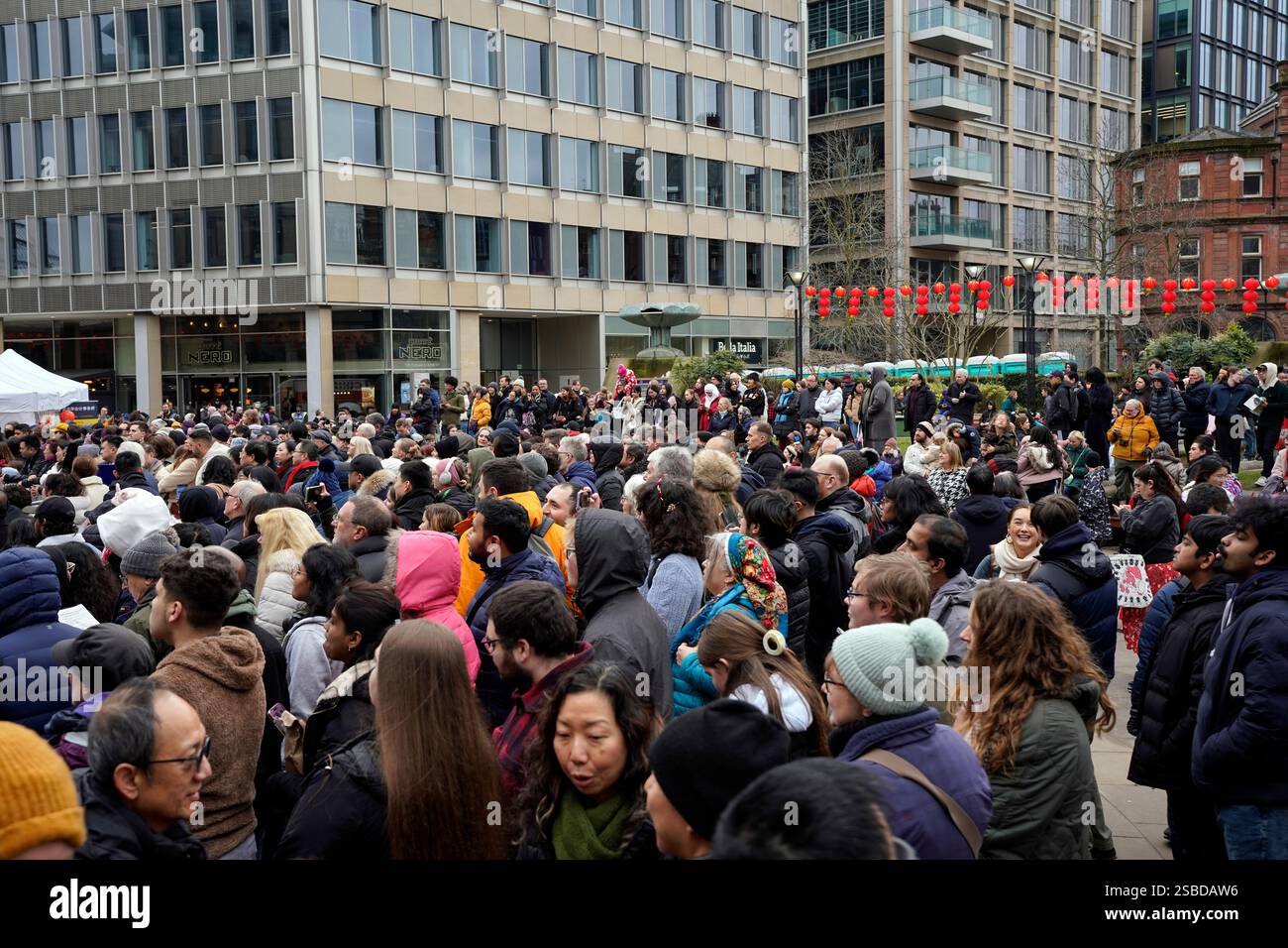 Crowds of people watching the Sheffield Lunar Chinese New Year Festival ...