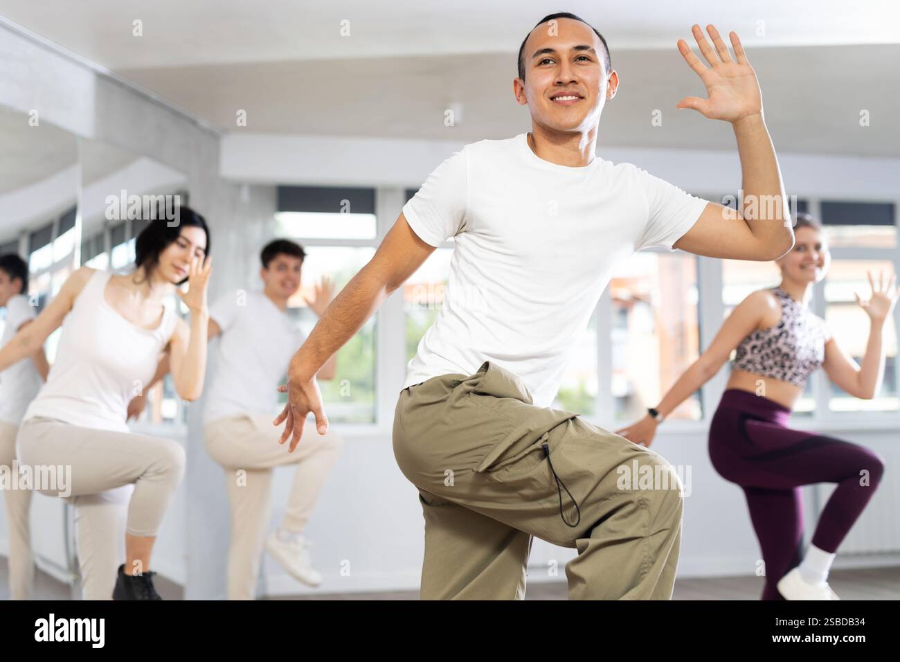 Group of young people dancing hip hop Stock Photo - Alamy