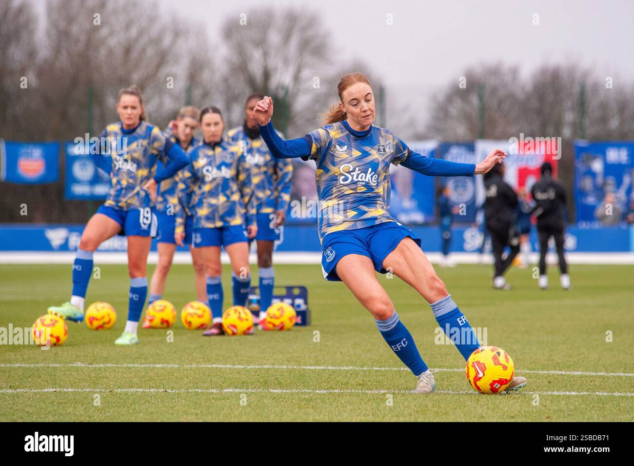 Liverpool, UK. 2nd Feb, 2025. Sara Holmgaard (23 Everton) shoots at ...