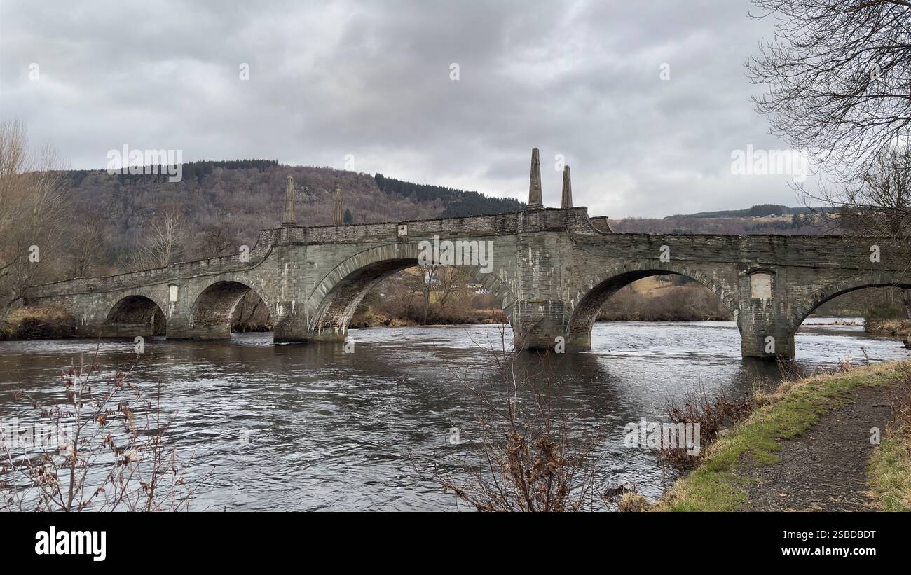Wade’s Bridge at Aberfeldy. Ancient Scottish building across the river ...
