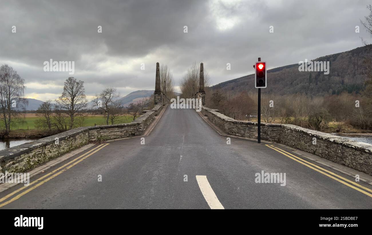 Wade’s Bridge at Aberfeldy. Ancient Scottish building across the river ...