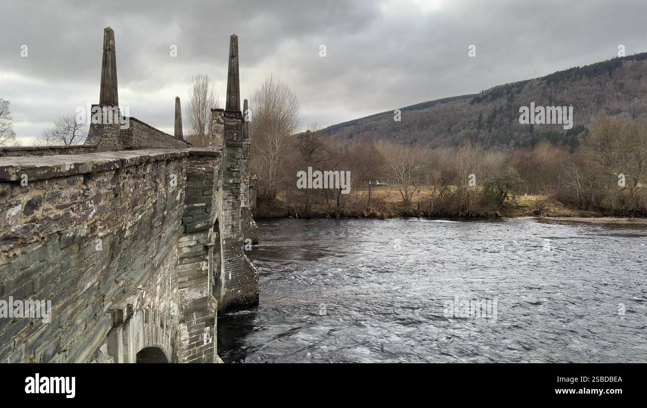 Wade’s Bridge at Aberfeldy. Ancient Scottish building across the river ...