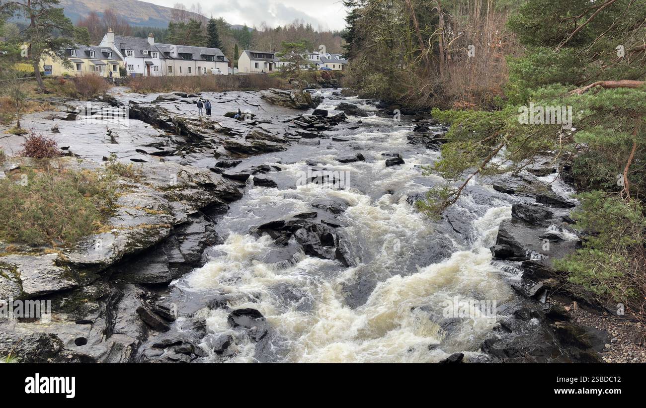 Falls of Dochart at Killin. Where the River Tay joins Loch tay ...