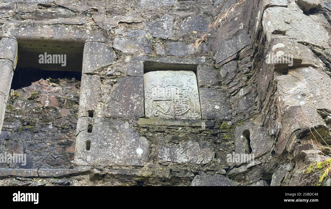 Finlarig Castle. Ancient Scottish ruin. Clan Campbell. Loch Tay in the ...