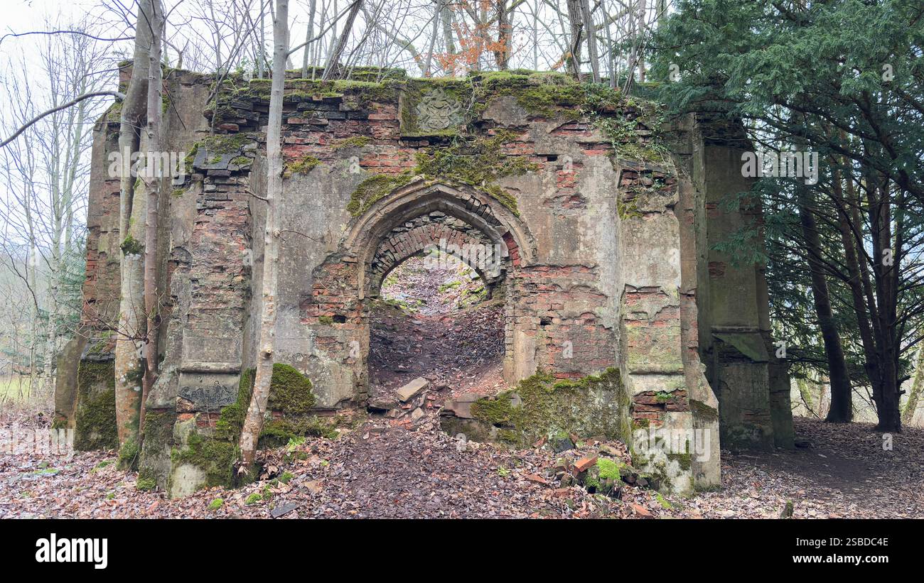 Finlarig Castle. Ancient Scottish ruin. Clan Campbell. Loch Tay in the ...