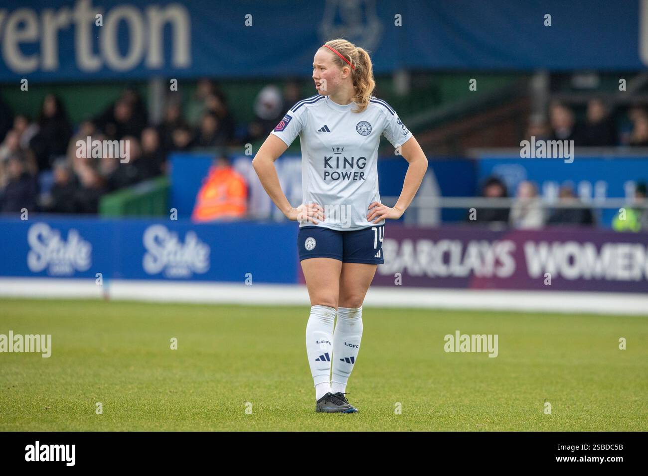 Liverpool, UK. 2nd Feb, 2025. General shot of Hlin Eiriksdottir (14 Leicester City). Everton v ...