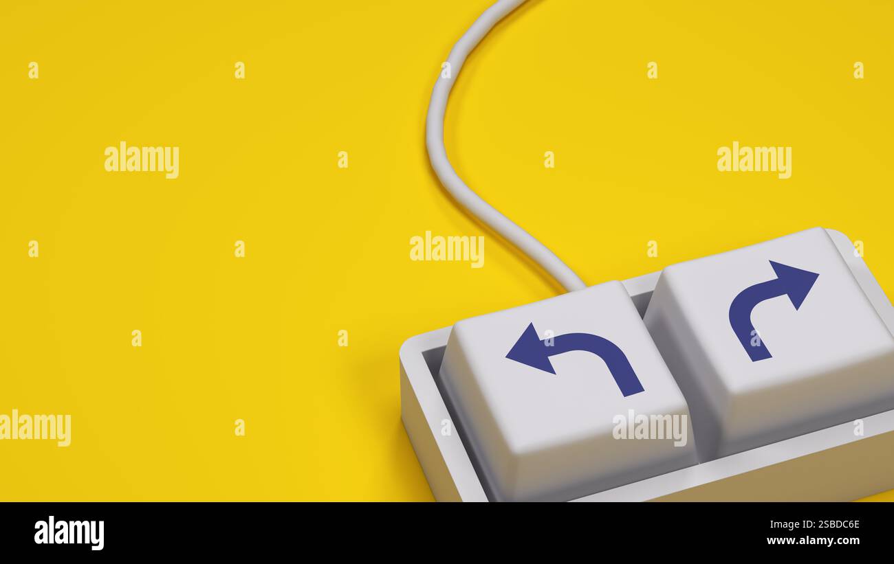 Choice concept. Keyboard with two keys - right and left arrow. Choosing ...