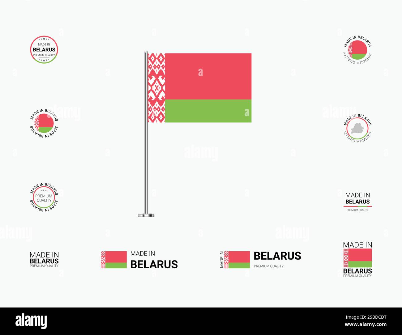 Made in Belarus Stamps, Flag, Tags, labels, Seals, Icons. Creative ...