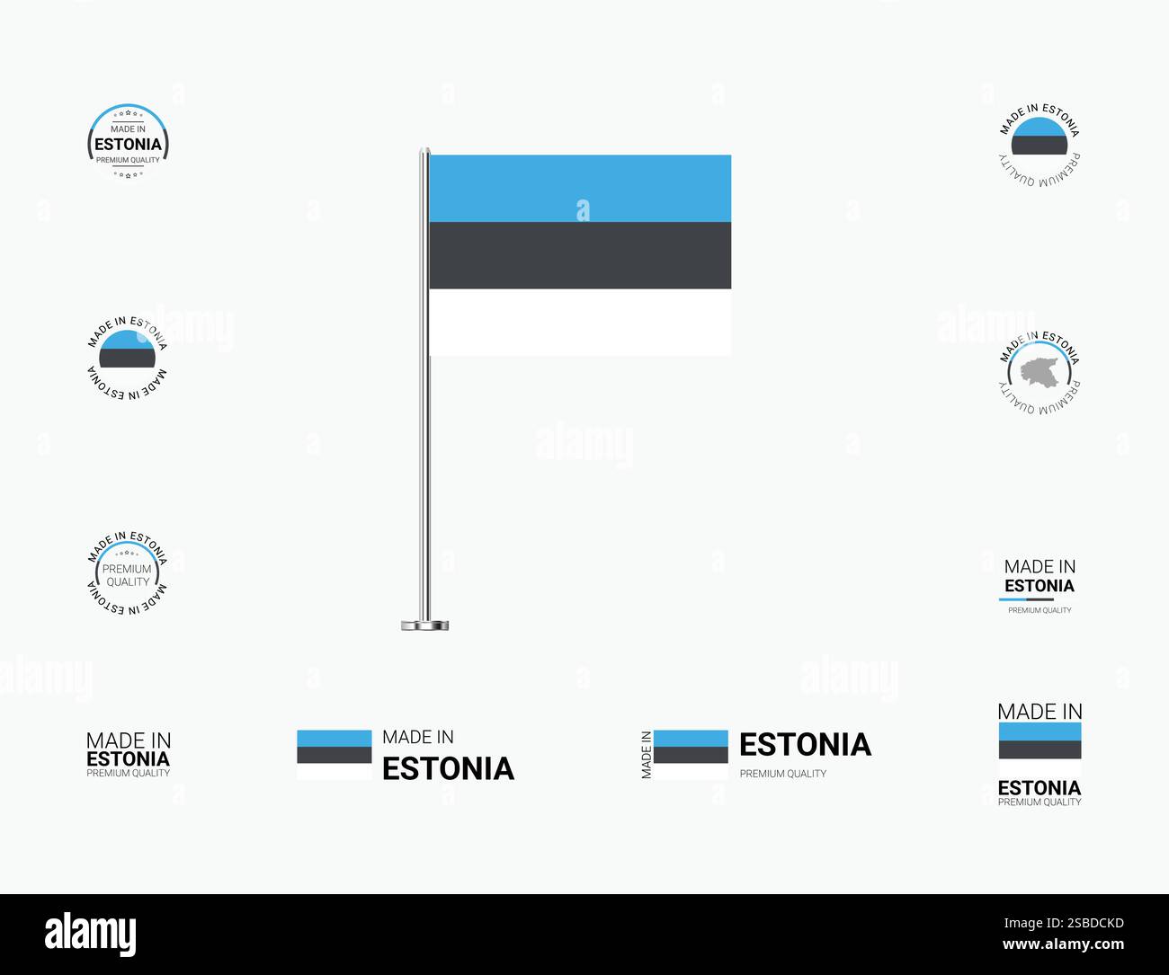 Made in Estonia Stamps, Flag, Tags, labels, Seals, Icons. Creative ...