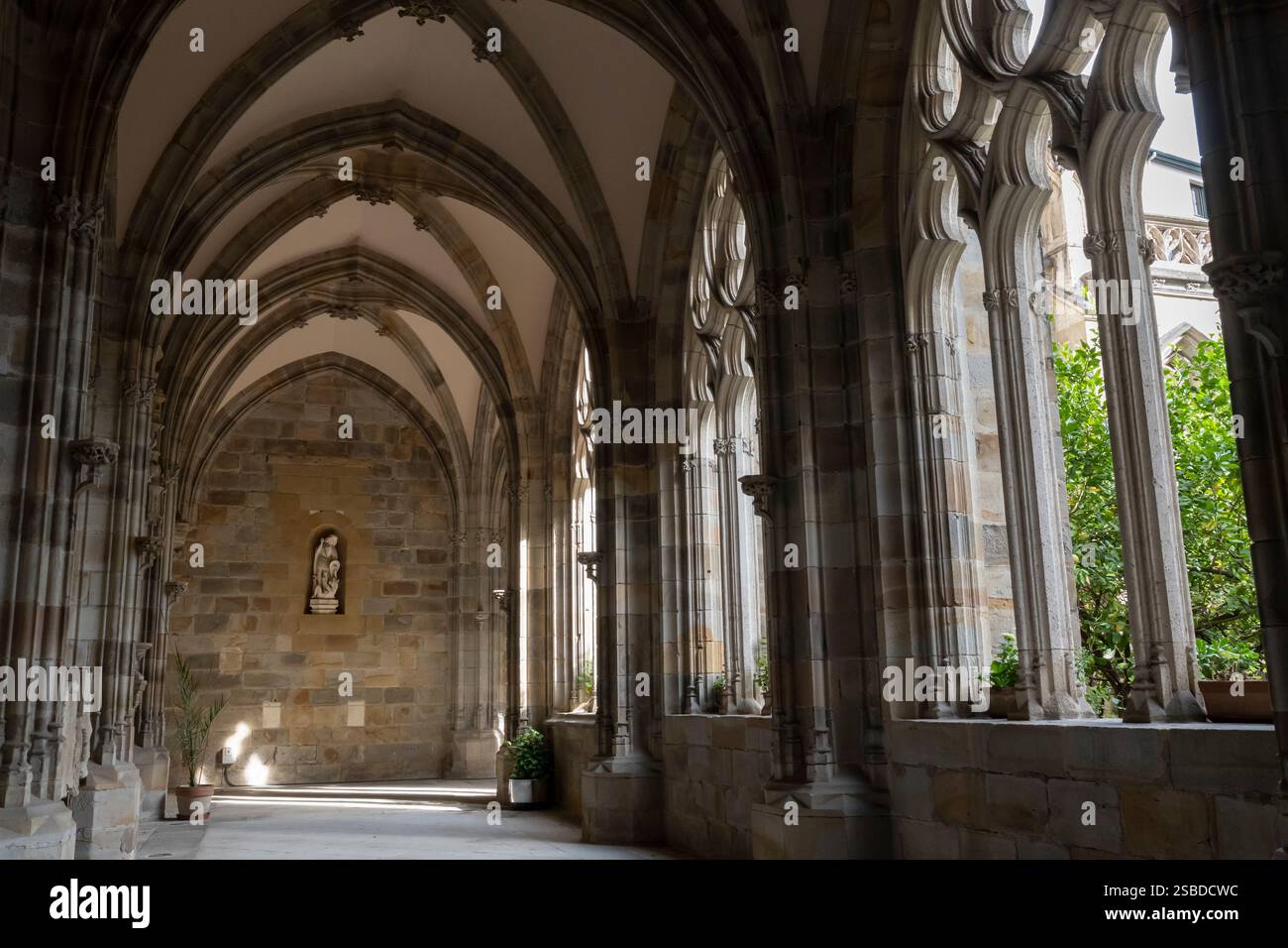 Cloister of the Cathedral Basilica of Saint James in Bilbao, Basque ...