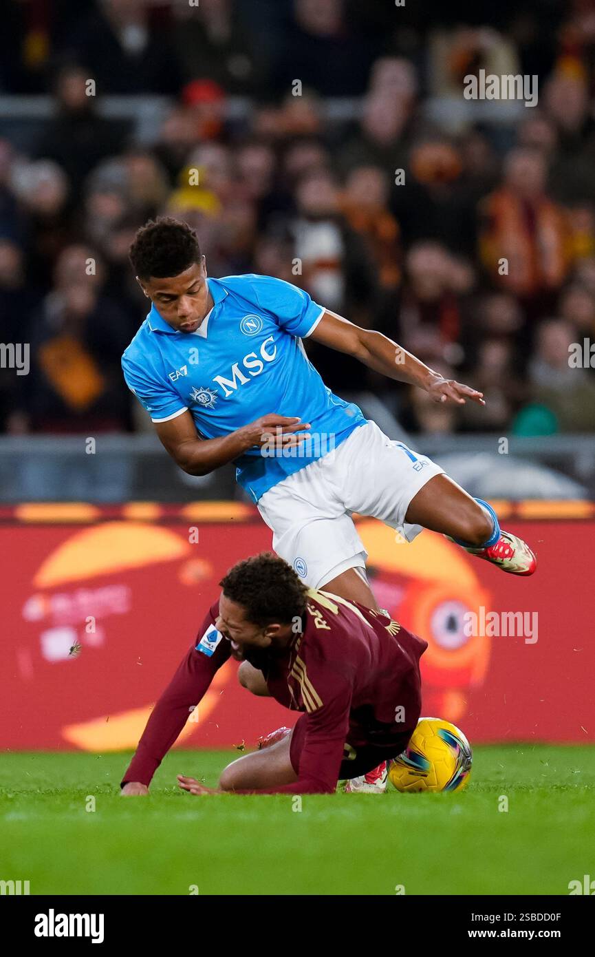 Rome, Italy. 02nd Feb, 2025. David Neres of SSC Napoli and Devyne ...