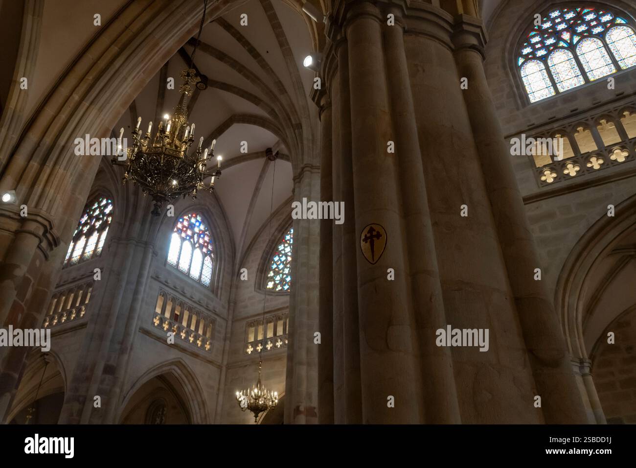 The Cross of Saint James adorns a column in the Cathedral Basilica of ...