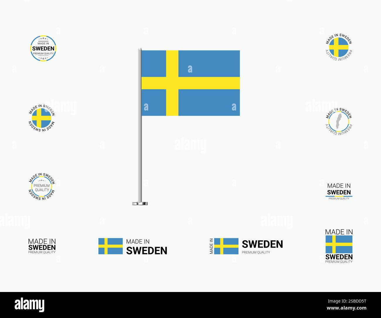 Made in Sweden Stamps, Flag, Tags, labels, Seals, Icons. Creative ...