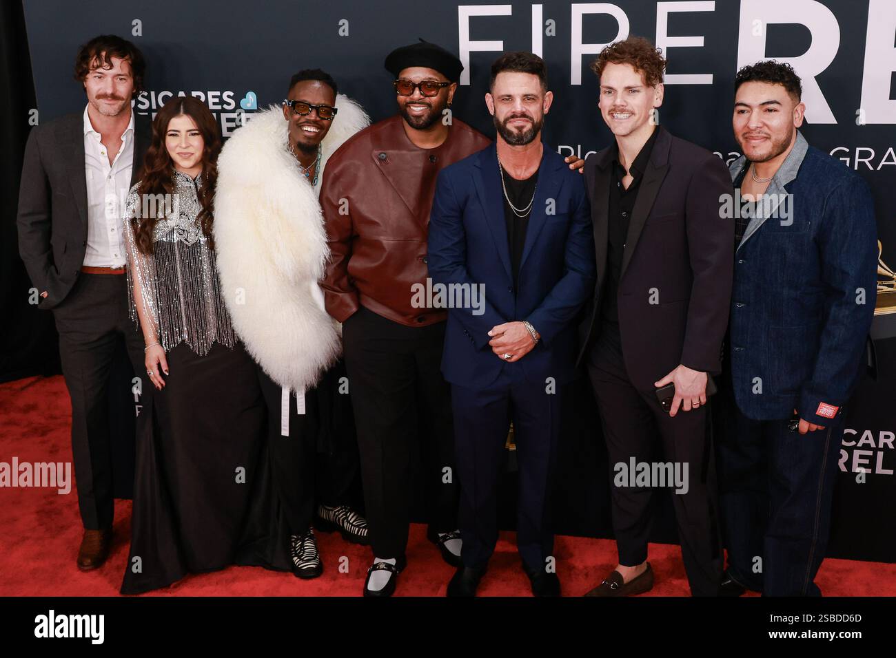 Los Angeles, USA. 02nd Feb, 2025. Elevation Worship walking on the red ...